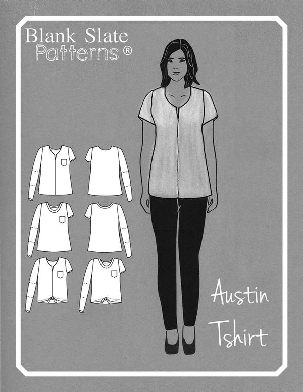 Austin Tee Sewing Pattern - women's knit top - Blank Slate Patterns
